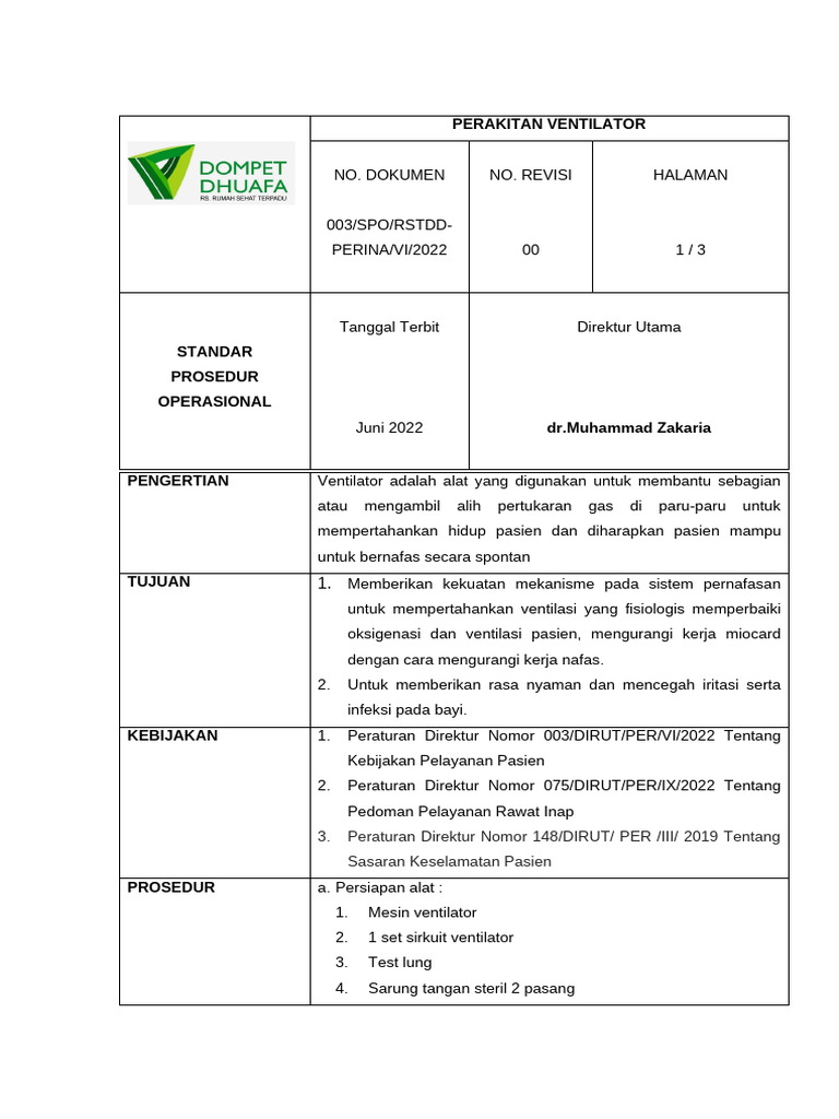 3..SPO Perakitan Ventilator | PDF