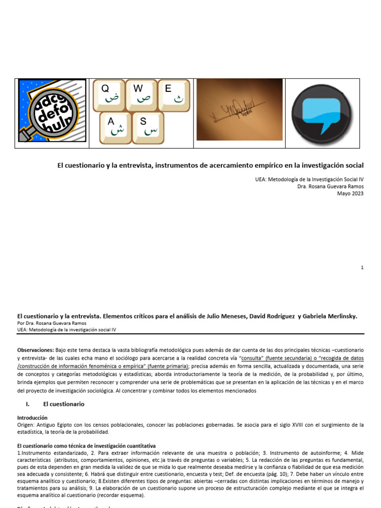 Cuestionario y ENTREVISTA | PDF Cuestionario y ENTREVISTA | PDF