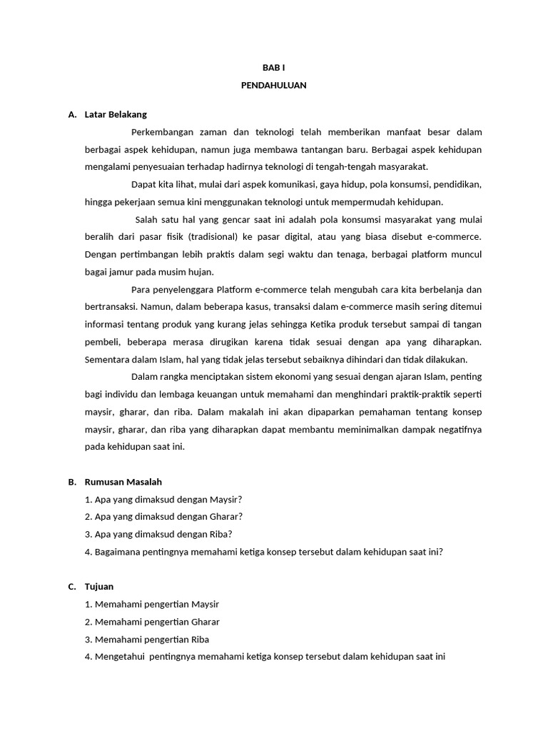 Maysir, Gharar Dan Riba | PDF