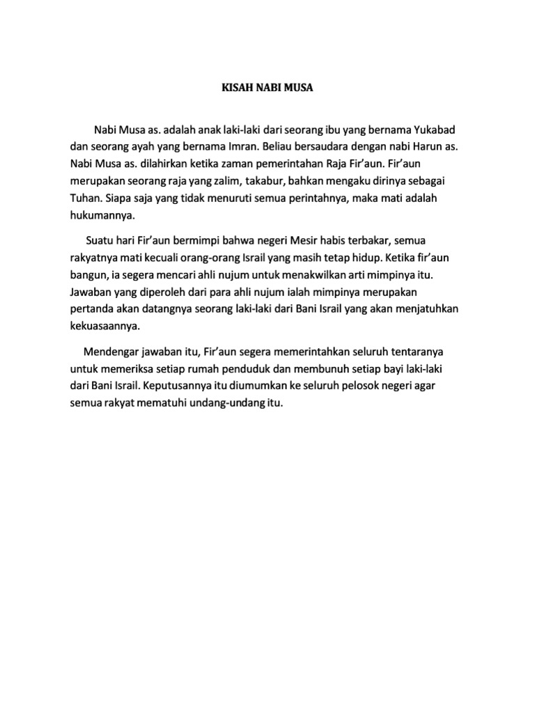 Kisah Nabi Musa Pdf