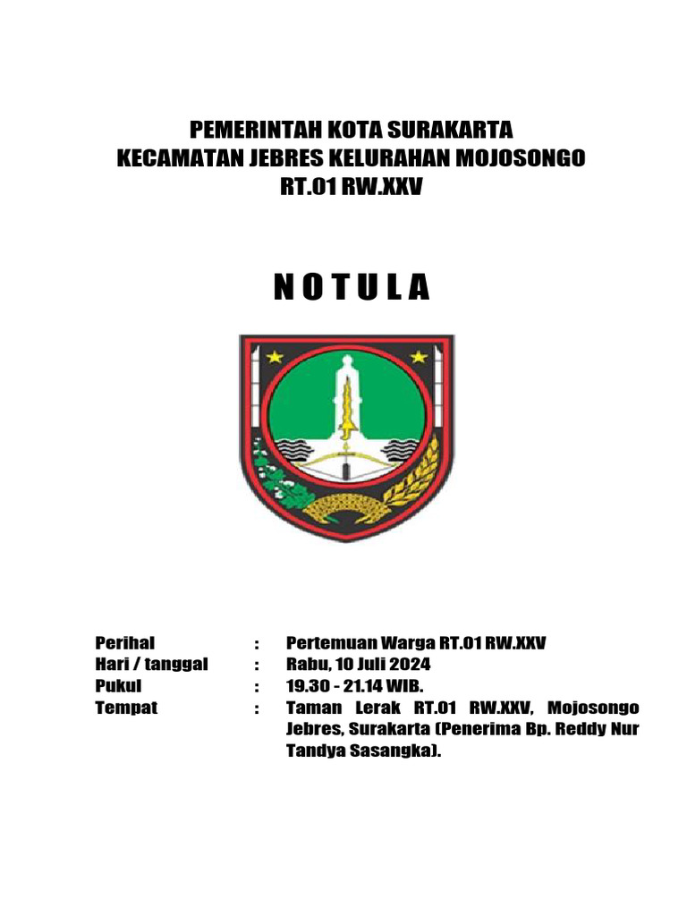 Notula, Rabu 10072024 | PDF