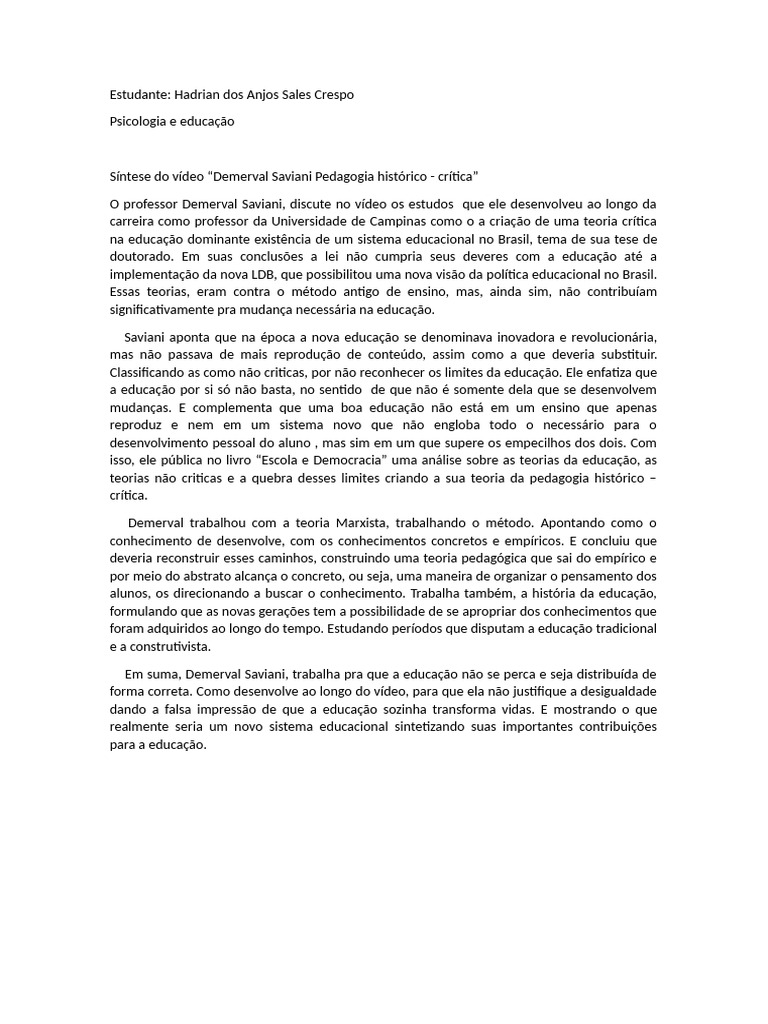 Demerval Saviani | PDF