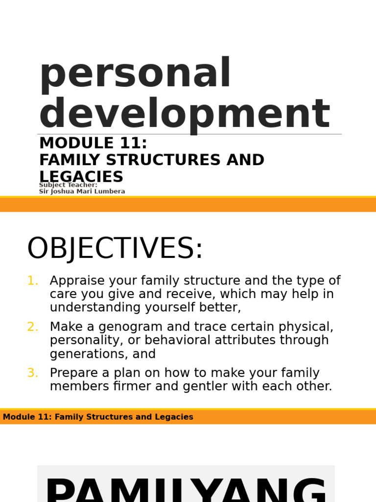 Family Structures and Legacies Module | PDF | Attachment Theory | Family
