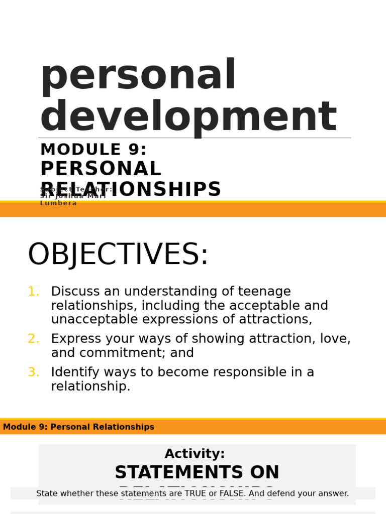 Module 9 Personal Relationships | PDF