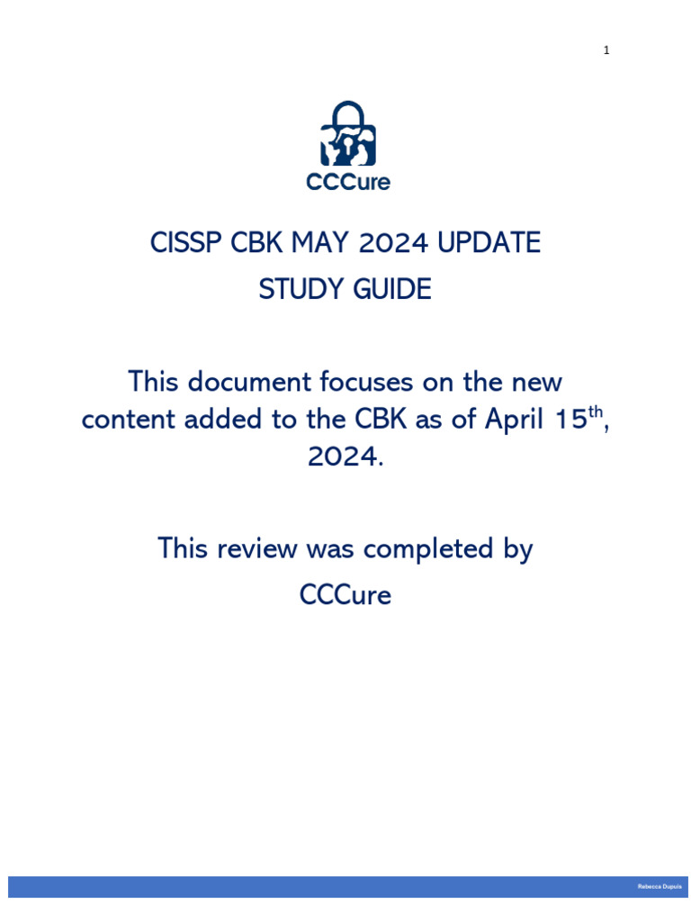 CISSP 2024 Exam Study Guide 1723778375 | PDF