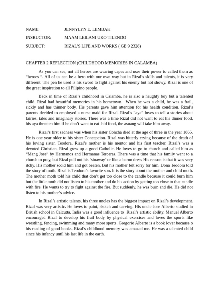 Chapter 2 Rizal's Life and Works | PDF