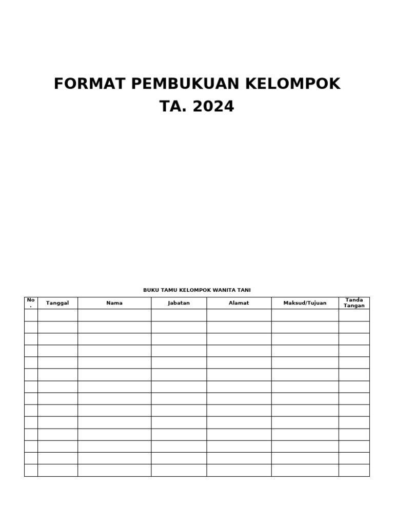 Format Pembukuan KWT | PDF