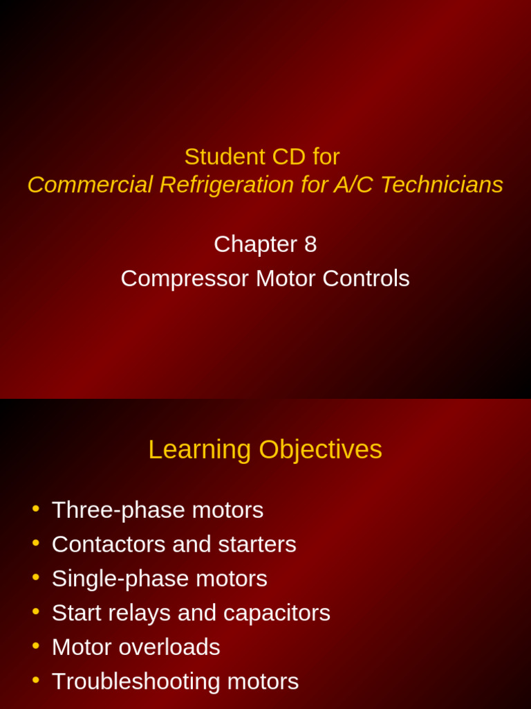 Chapter 08 - Compressor Motor Controls | PDF | Relay | Capacitor