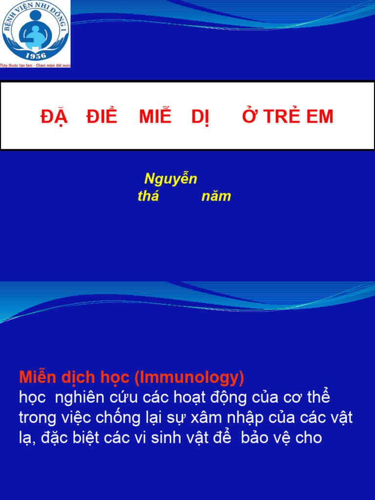 Đặc điểm miễn dịch trẻ em | PDF