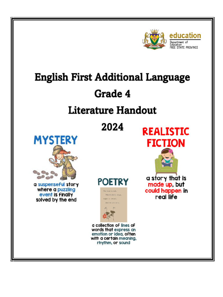 Grade 4 EFAL Literature Handout 2024 | PDF