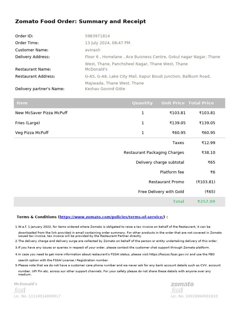 Zomato | PDF