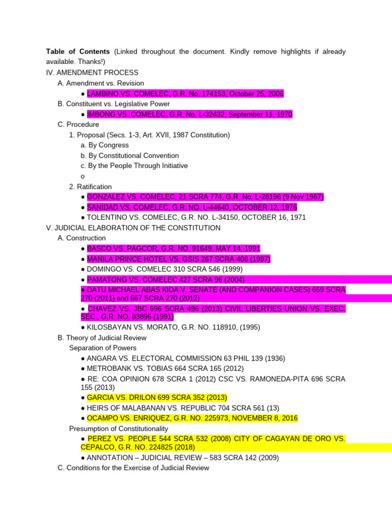 CONSTITUTIONAL 1 - Case Digests Assignment | PDF