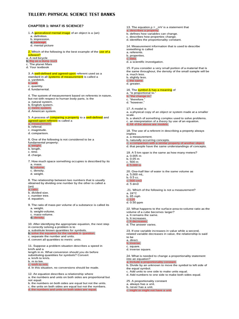 Tillery Test Banks | PDF