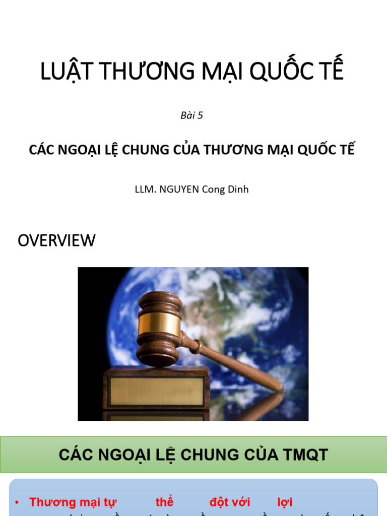 Bài 5 - Các ngoại lệ chung của TMQT | PDF