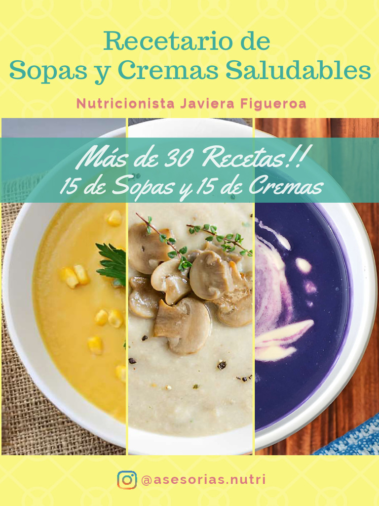 Recetario Sopas y Cremas Saludables | PDF