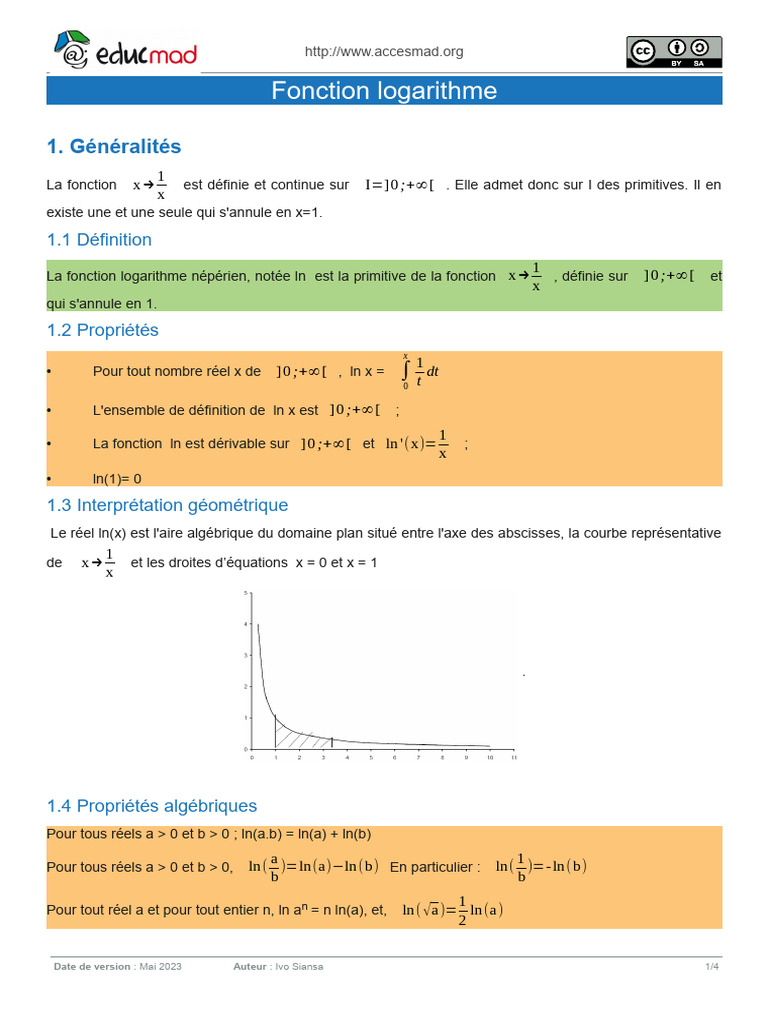 Le Logarithme en T Ose | PDF