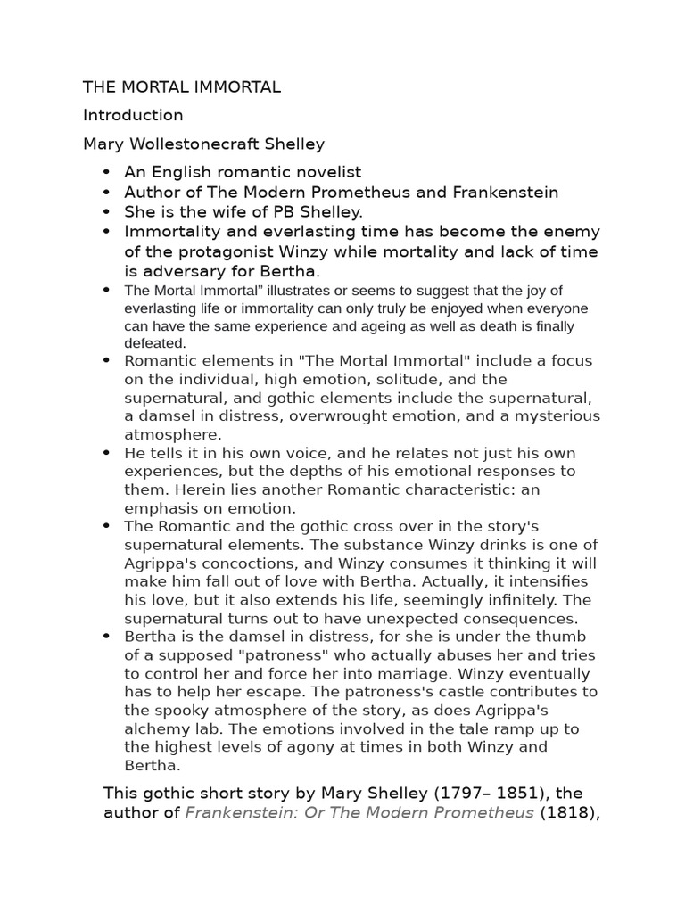 The Mortal Immortal | PDF