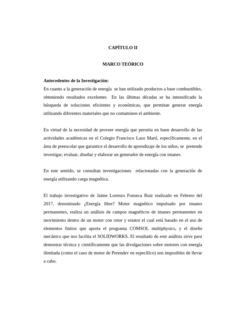 CAPÃ - TULO II Proyecto Diego | PDF | Generador eléctrico | Magnetismo