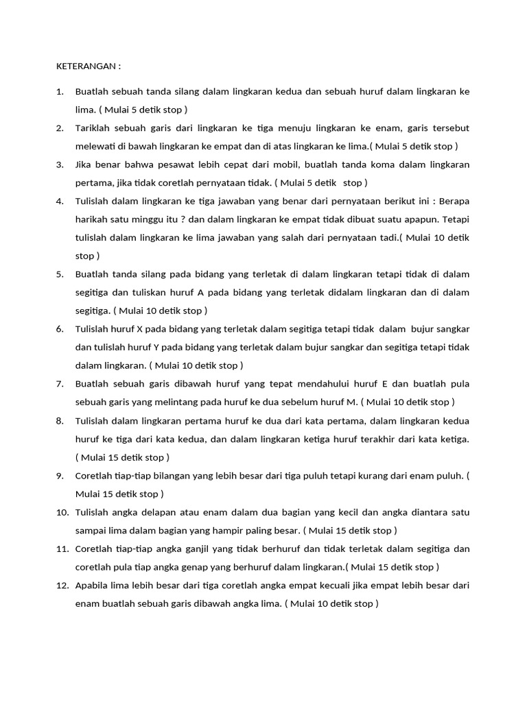 Soal Test Army Alpha | PDF