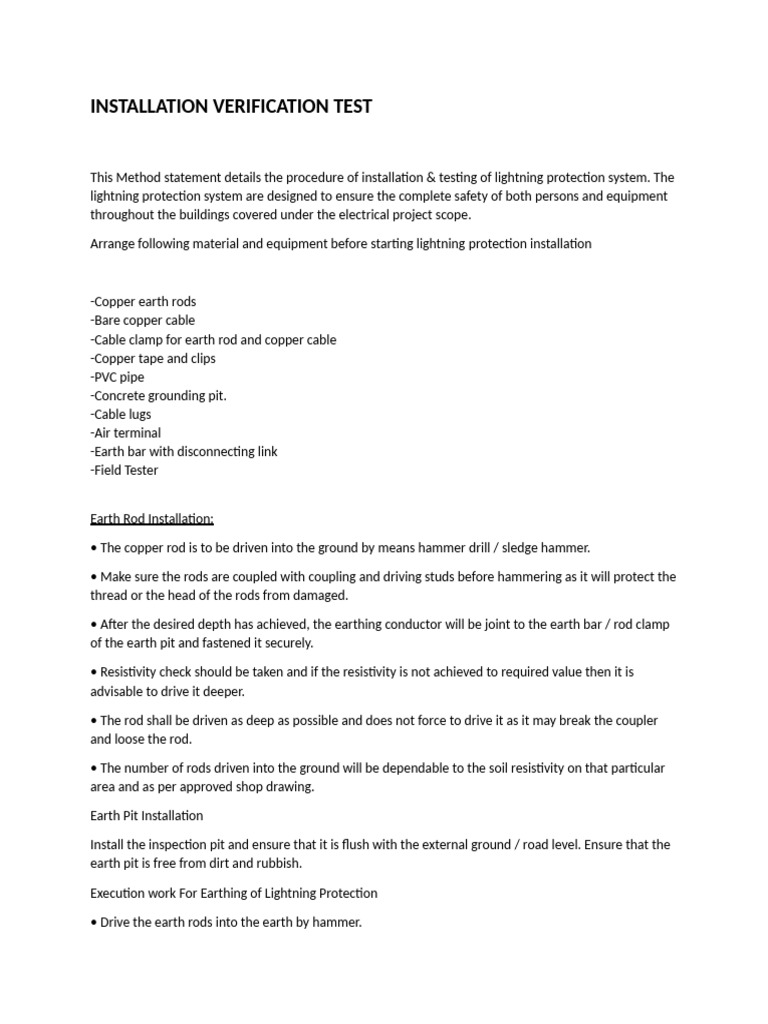 Installation Veriication Test | PDF