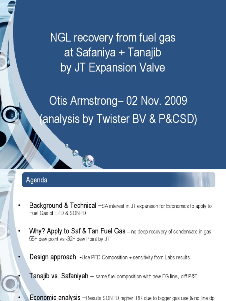 Fuel Gas NGL (C3+) Recovery by Twister JTX Process | PDF | Vortices ...