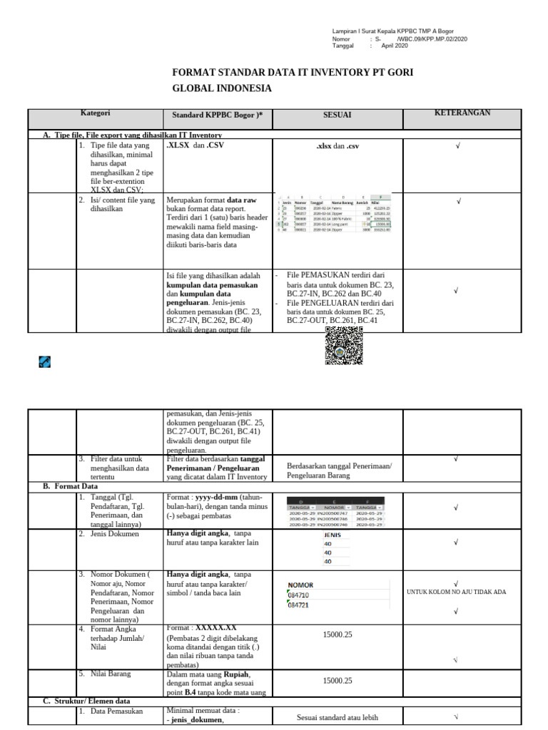 Standar Format IT Inventory PT GORI GLOBAL INDONESIA | PDF
