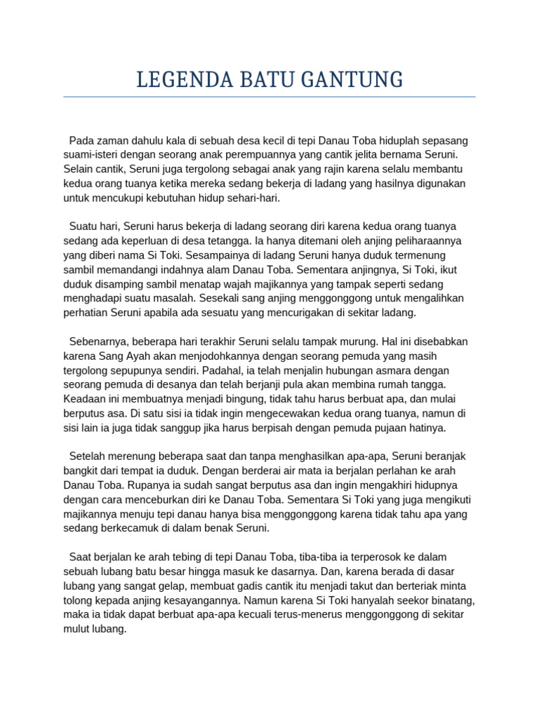 Legenda Batu Gantung | PDF