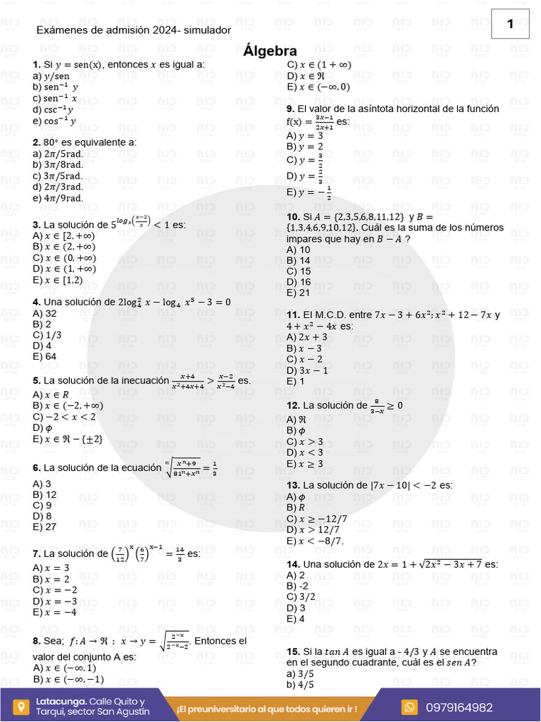 Algebra y Geometria Ejercicios | PDF | Matemáticas | Análisis matemático