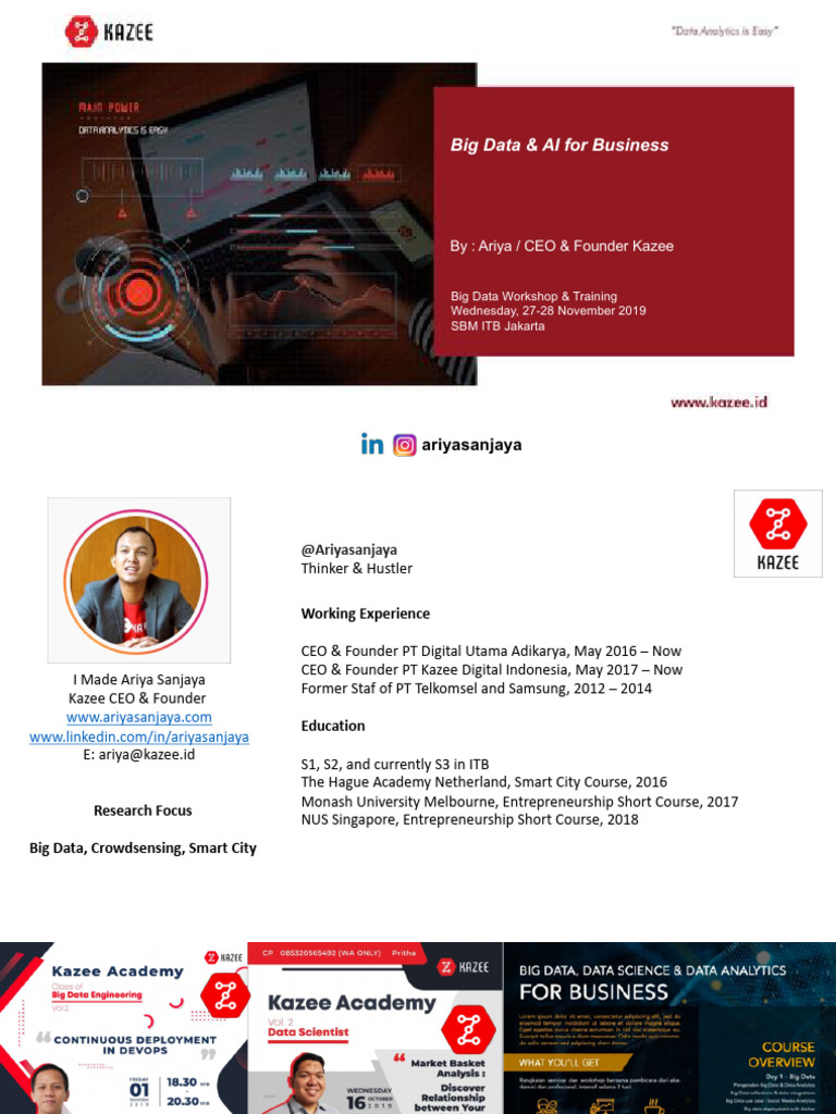 Workshop Big Data - Kazee SBM ITB - Compressed | PDF