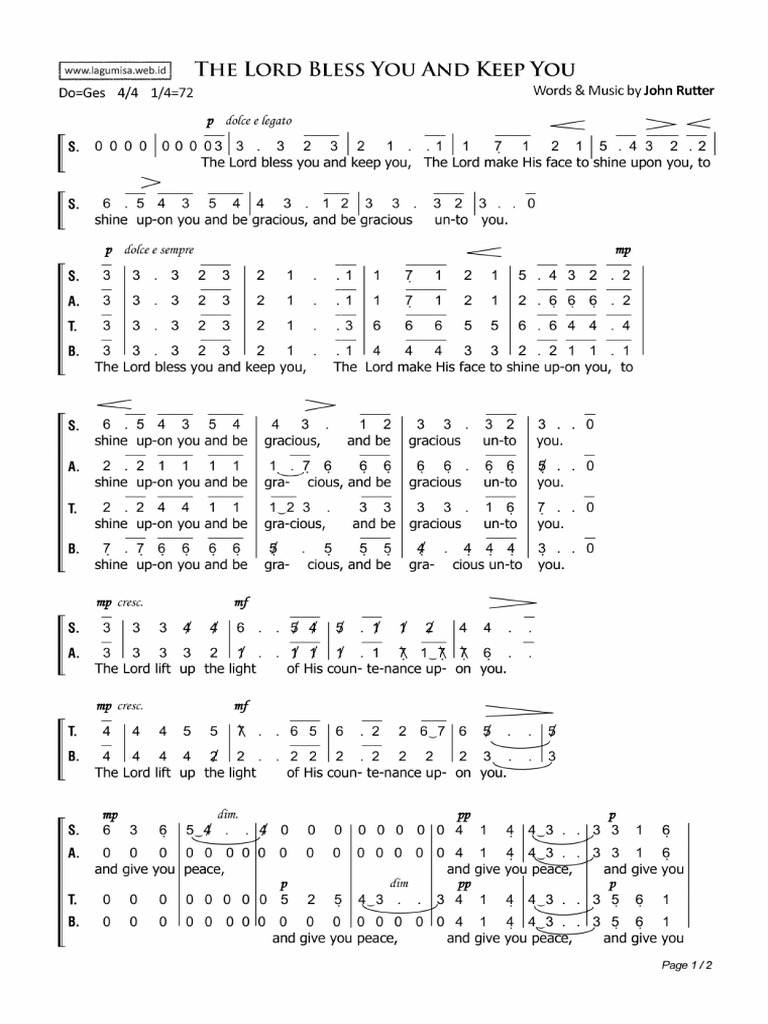 The Lord Bless You and Keep You - Rutter | PDF