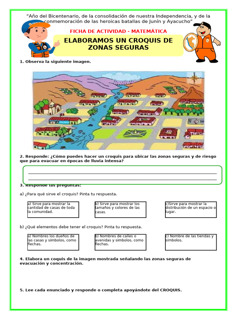 Ficha-Lun-Mat-Elaboramos Un Croquis de Zonas Seguras | PDF | Hogar y ...