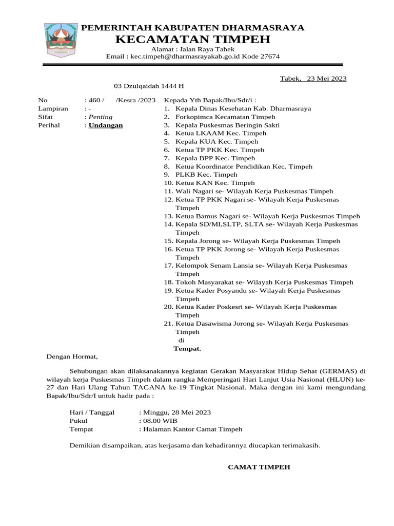 Undangan Germas | PDF