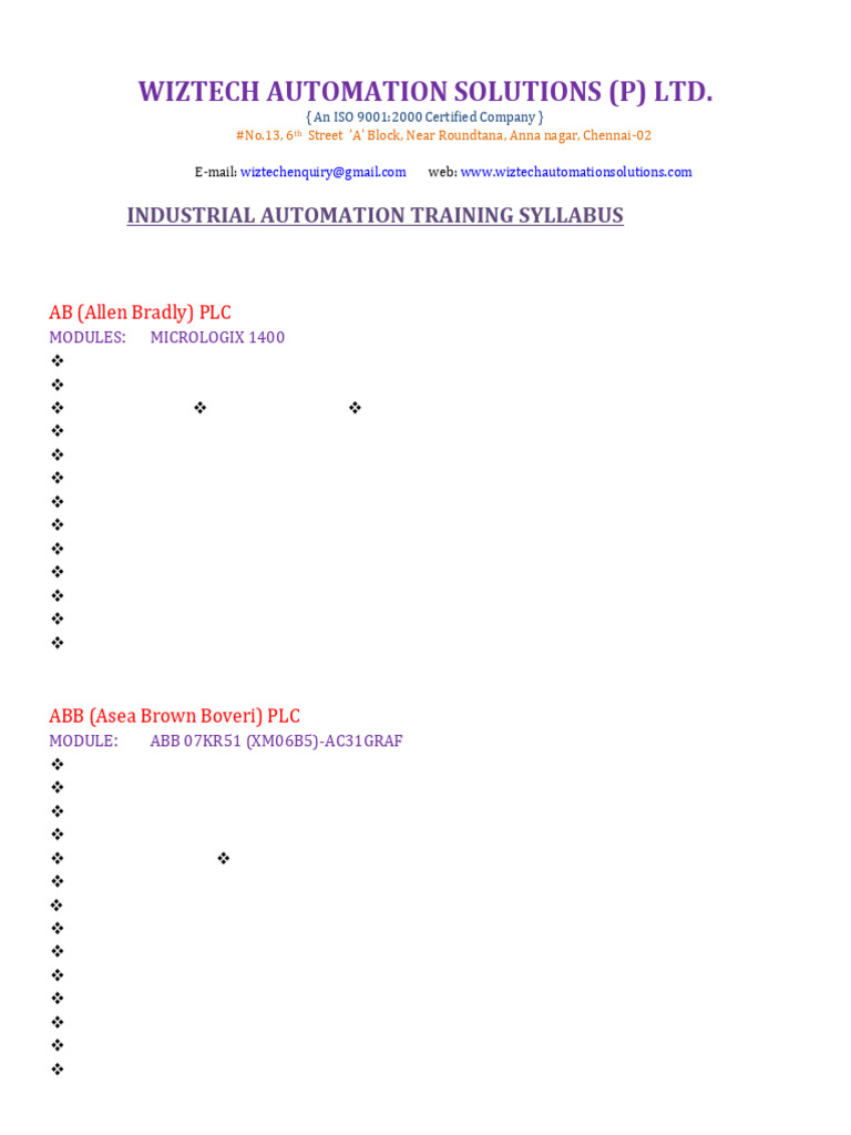 Plc Syllabus Details 1 | PDF