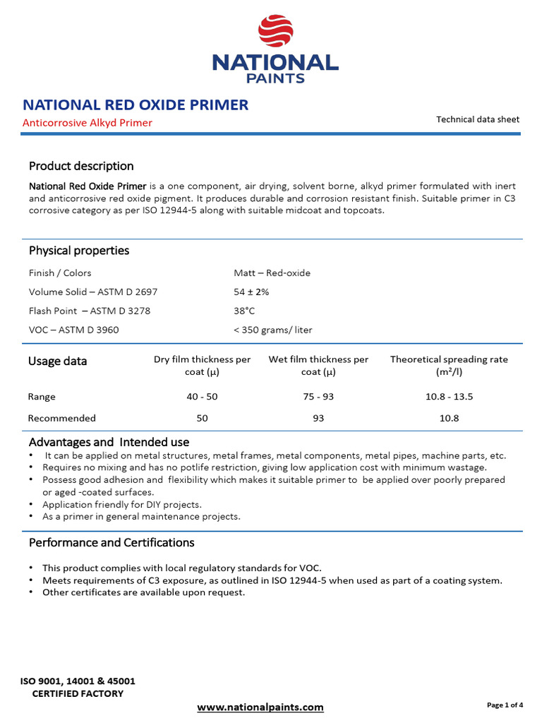 National Red Oxide Primer | PDF