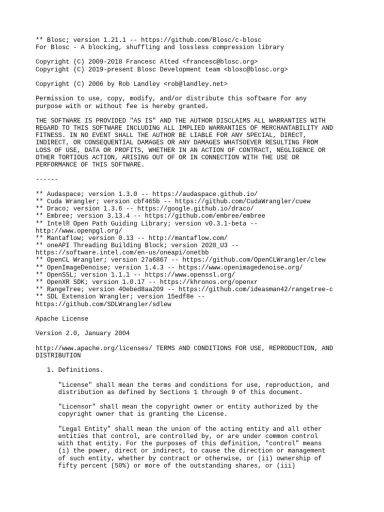 Third Party Licenses | PDF