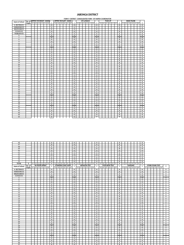 PFT Consolidation Jabonga District S.Y. 2024 2025 | PDF