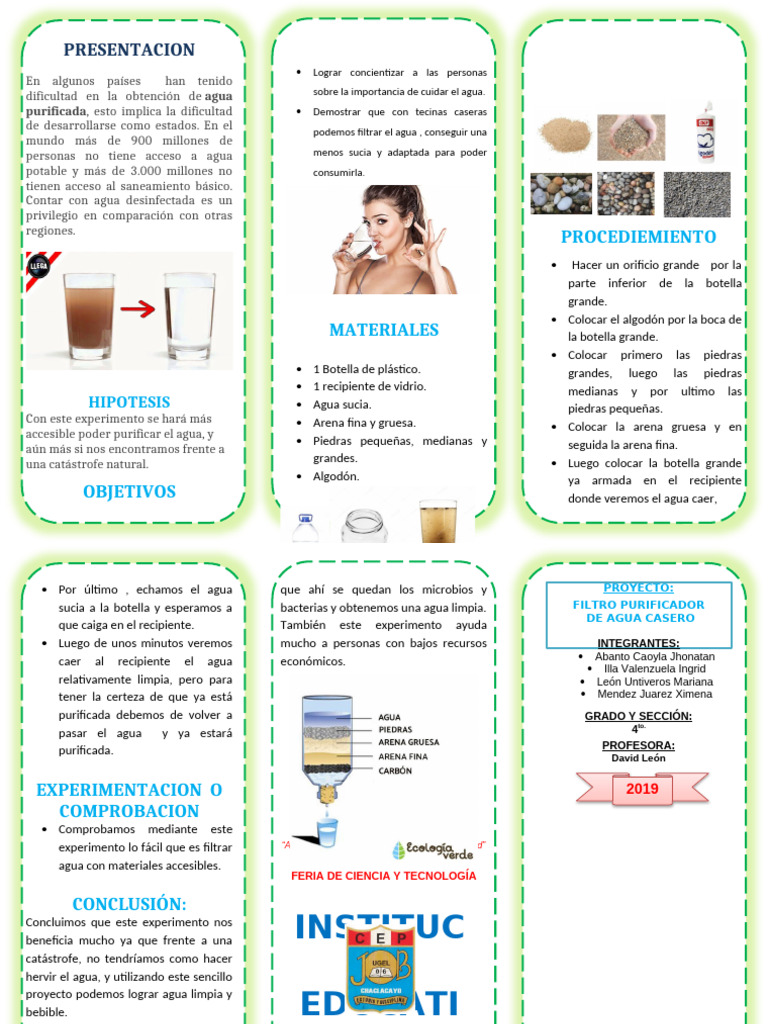 417332590-TRIPTICO-Filtro-Purificador-de-Agua-Casero-JORGE-BASADRE-2019 | PDF