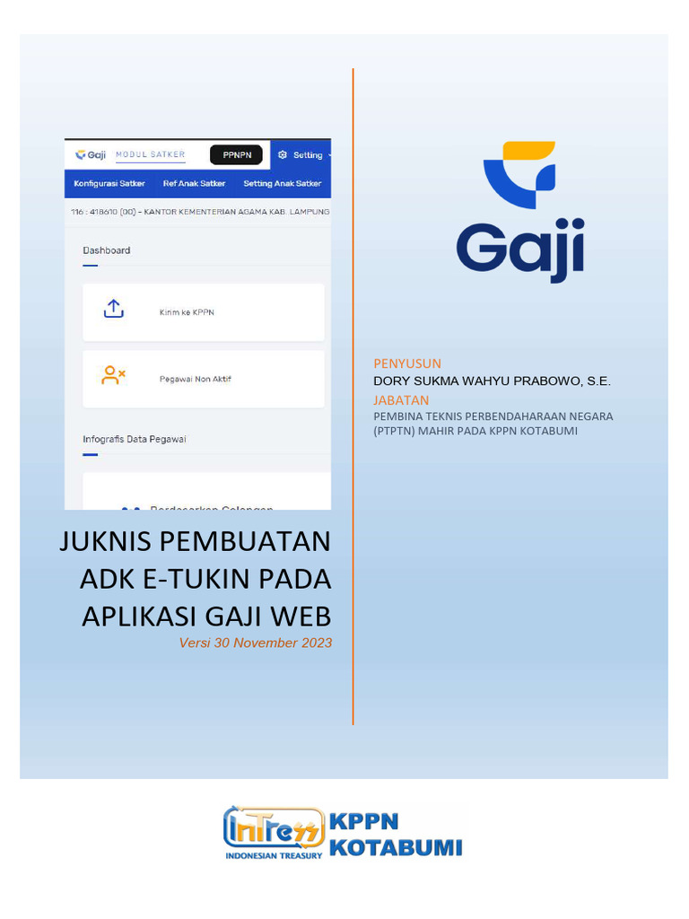 Juknis Pembuatan ADK Etukin Untuk Gaji Web | PDF