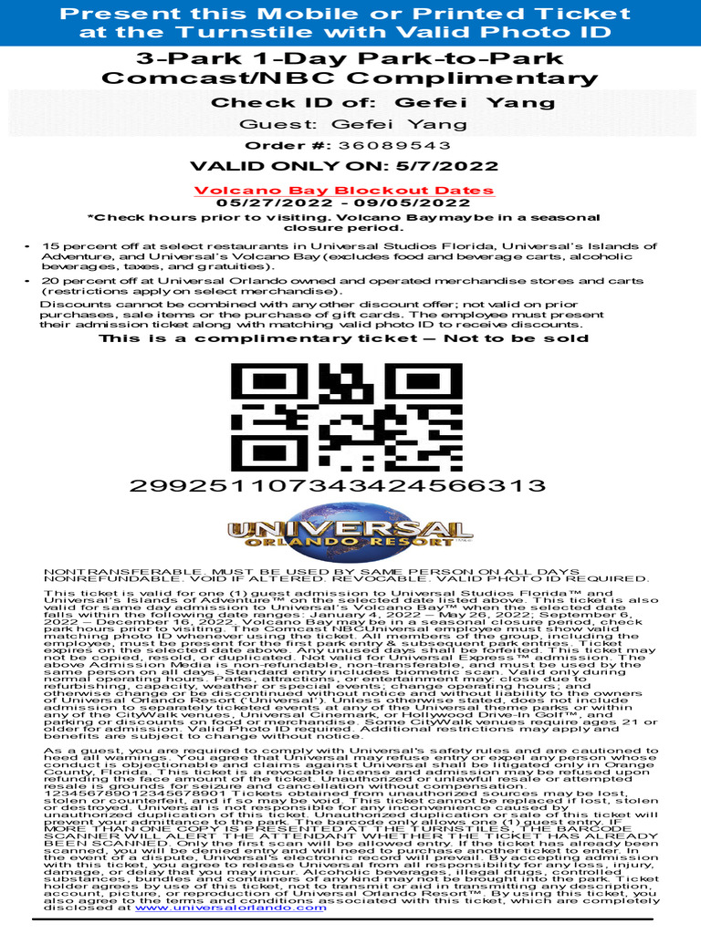Ticket Order ETDS2368578 | PDF
