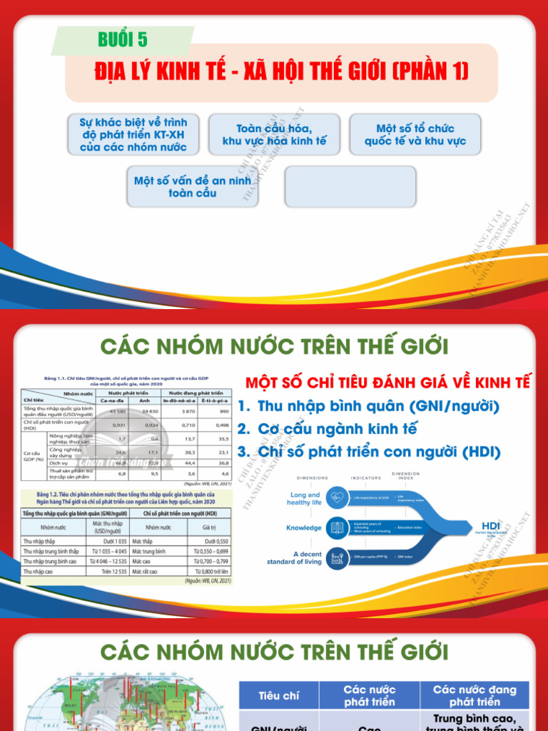 CHƯƠNG 1.CHỦ ĐỀ 3 BUỔI 5 ĐỊA LÝ KT-XH THẾ GIỚI P1-SLIDE BÀI GIẢNG | PDF