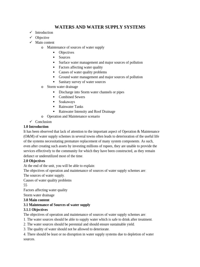 Waters and Water Supply Systems | PDF