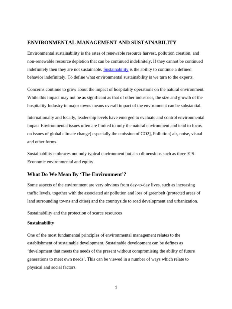 Environmental Sustainability Pdf