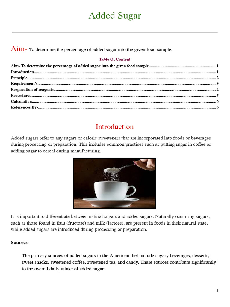 Added Sugar | PDF