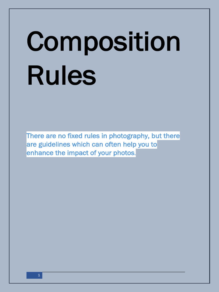 Composition Rules in Photography | PDF
