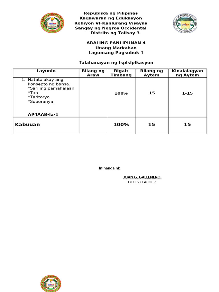 AP4 Summative Test 1 Q1 | PDF