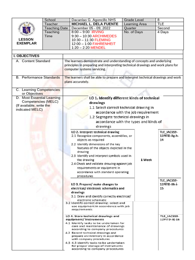 WEEK 5 - EXEMPLAR - Preparing and Interpreting Technical Drawing | PDF