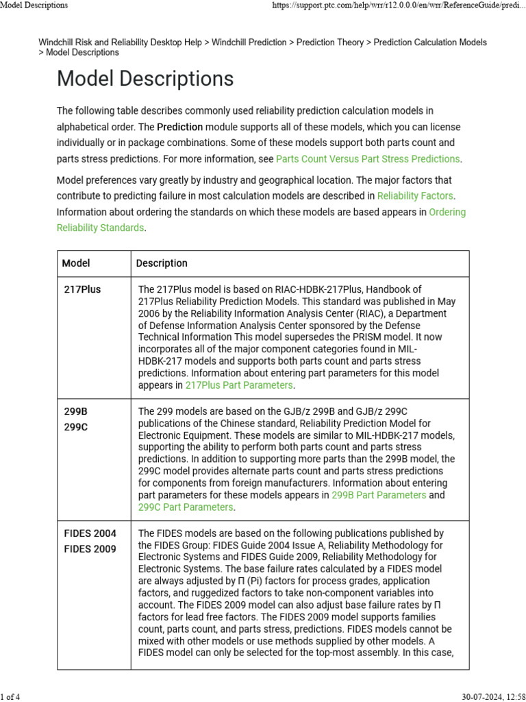 Model Descriptions | PDF