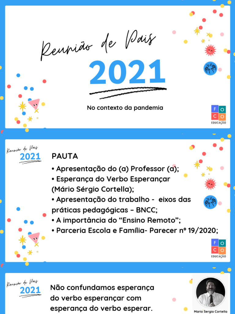 Pauta Reuniao de Pais 2021 | PDF