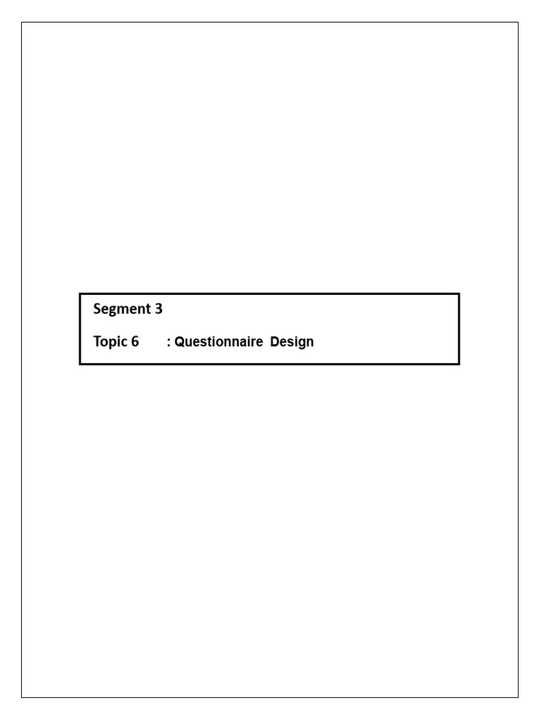 RM - Questionnaire Design | PDF