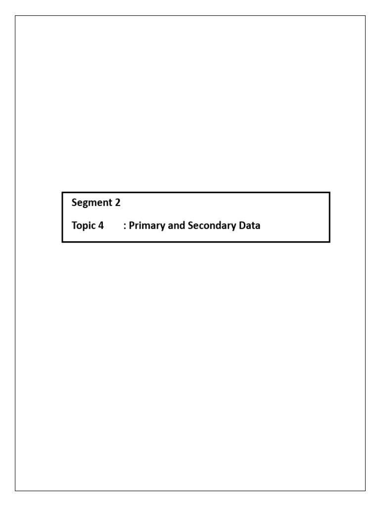RM - Primary and Secondary Data | PDF